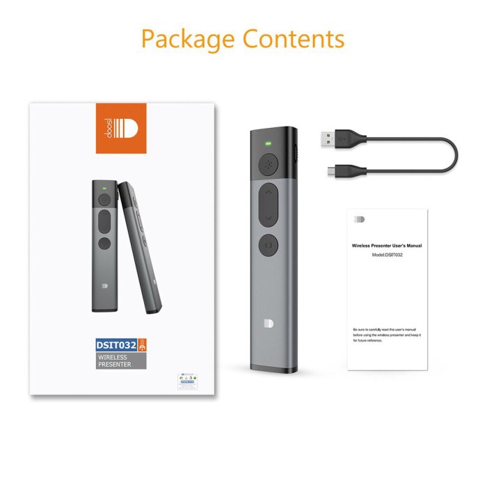 Jual Pointer Doosl Wireless Presenter Green Laser Pointer Remote ...