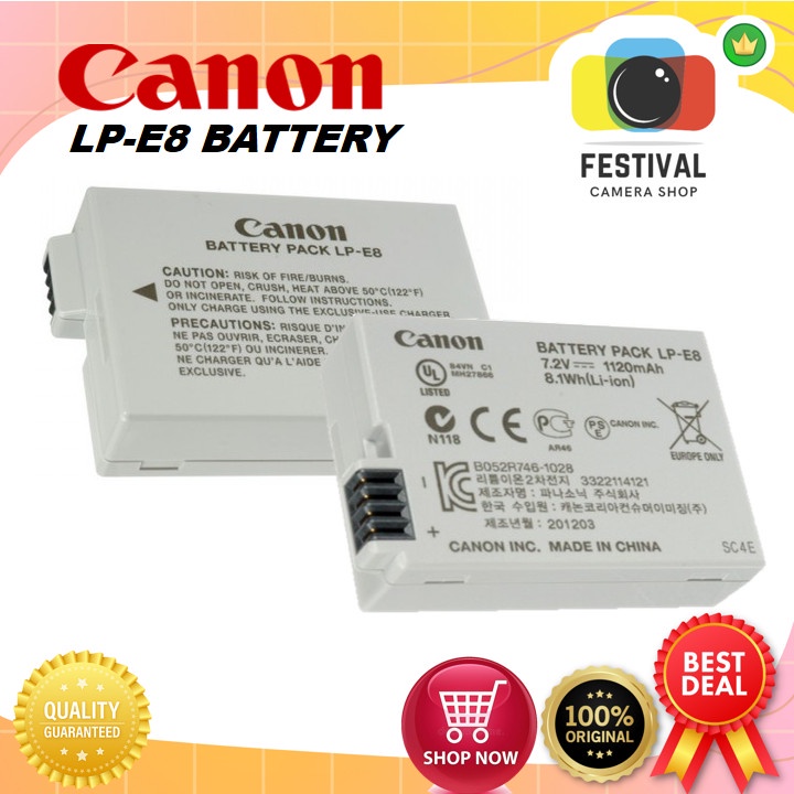 Jual CANON BATTERY LP-E8 LPE8 FOR EOS 550D / 600D / 650D / 700D ...