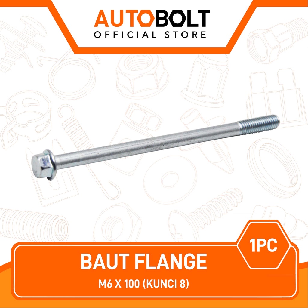 Jual Baut Flange M6x100 M 6 x 100 M6 6x100 Baut Baud Bolt Topi | Shopee ...