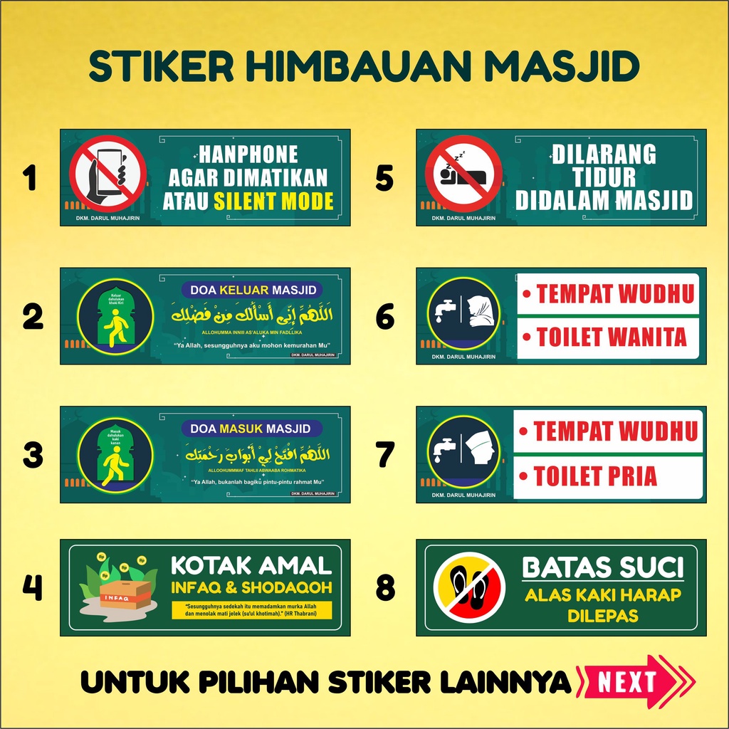 Jual STIKER HIMBAUAN LARANGAN UNTUK MASJID DAN MUSHOLLA BAHAN STIKER ...