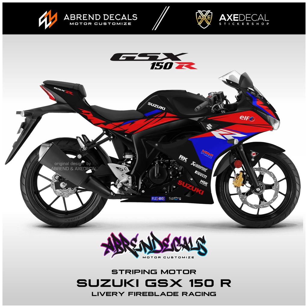 Jual STRIPING GSX 150R FIREBLADE RACING / STIKER MOTOR SUZUKI GSX R ...