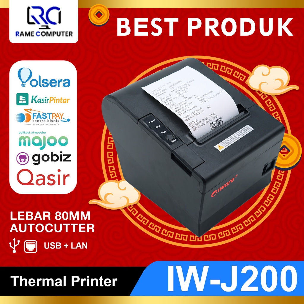 Jual Iware J200 Thermal Receipt Printer Kasir 80mm IW-J200UL interface ...