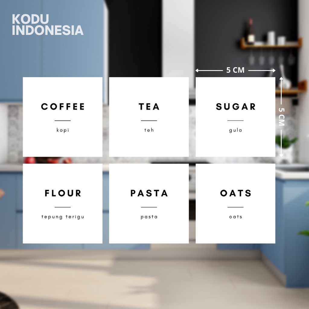 Jual KODU Sticker PANTRY STIKER Dapur Anti Minyak dan Air Inggris Indo ...