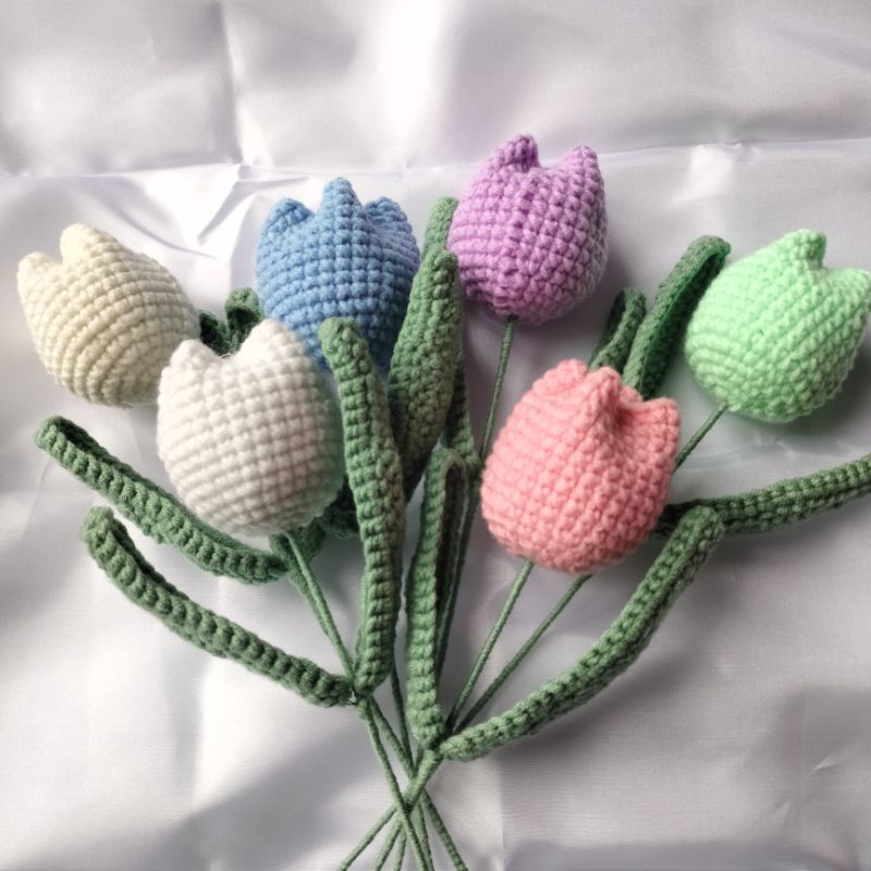 Jual flocher - Tulip Crochet | Bunga Tulip Rajut | Bunga Rajut | Shopee ...