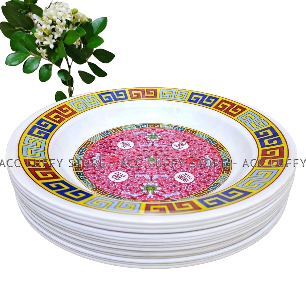 Jual Satu Lusin/ 12 Pcs Piring Melamin Motif Batik - Piring Makan ...