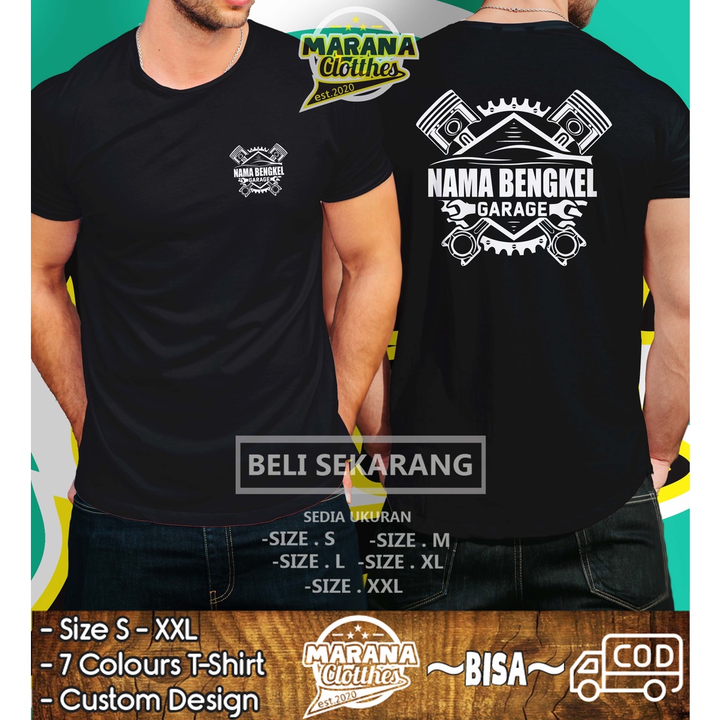 Jual Kaos Baju Mekanik Garage Reques Nama Baju Otomotif | Shopee Indonesia