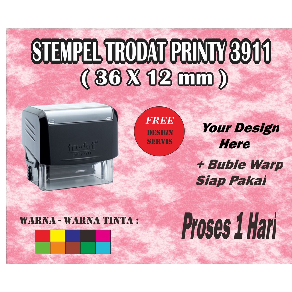 Jual Stempel Trodat type 3911 (36x12mm) Stempel Lunas | Stempel Nama | Stempel Toko | Stempel ...
