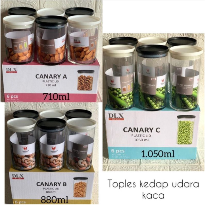 Jual DLX - TOPLES KACA CANARY SET 6PCS TUTUP PLASTIK | Shopee Indonesia