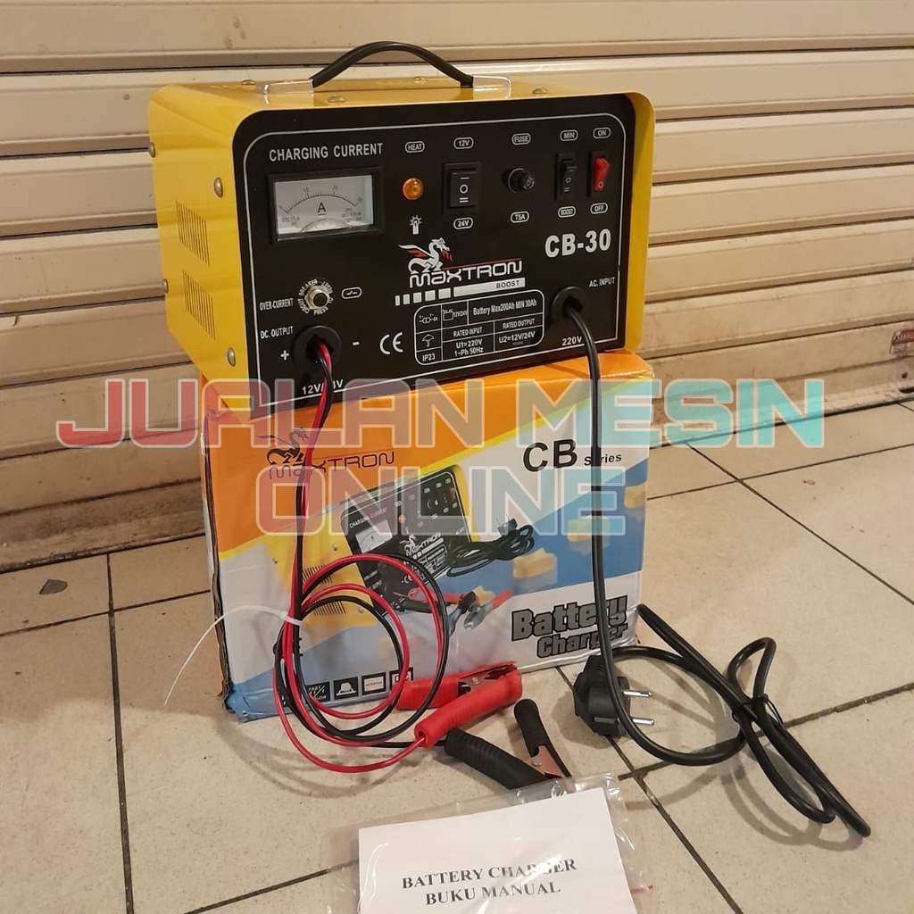 Jual Battery Charger Aki 30 Amper Maxtron CB 30 | Shopee Indonesia