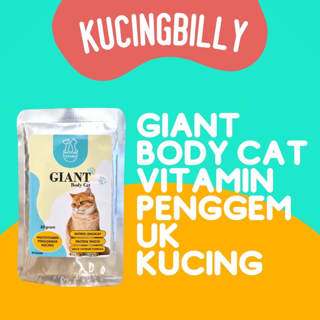 Jual Giant body cat vitamin penggemuk kucing 50gr | Shopee Indonesia