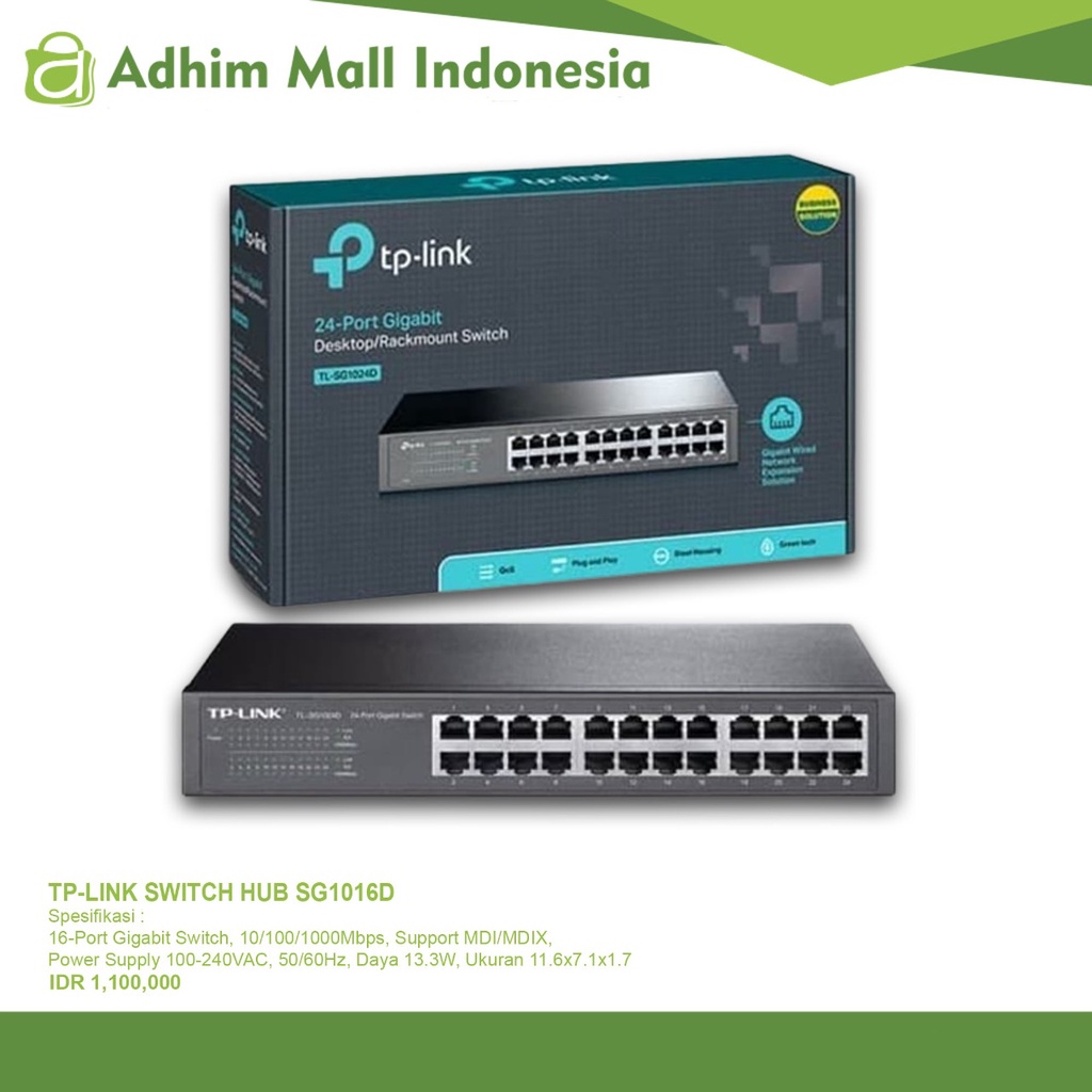 Jual Switch Hub 16 Port TP-Link TL-SG1016D Gigabit Desktop/Rackmount Switch | Shopee Indonesia