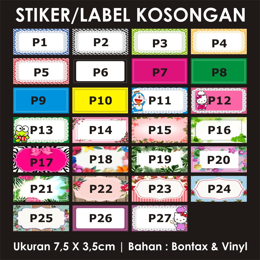 Jual STIKER KOSONGAN | LABEL KOSONGAN | TIDAK CUSTOM | DITULISI SENDIRI ...