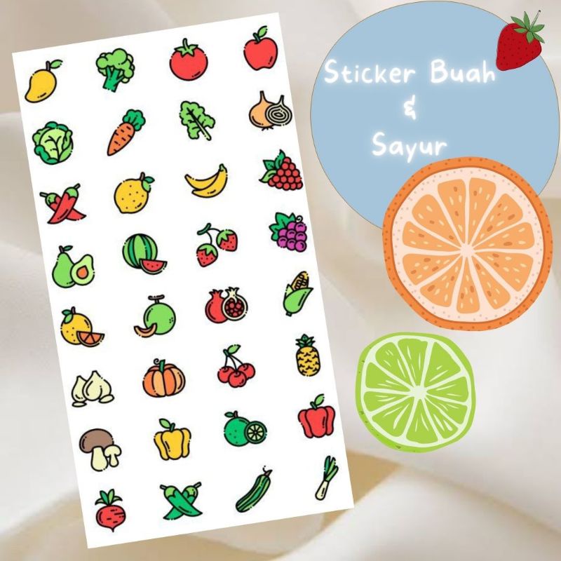 Jual STICKER LUCU STIKER KECIL STIKER BUAH SAYUR STIKER BUAH STIKER ...