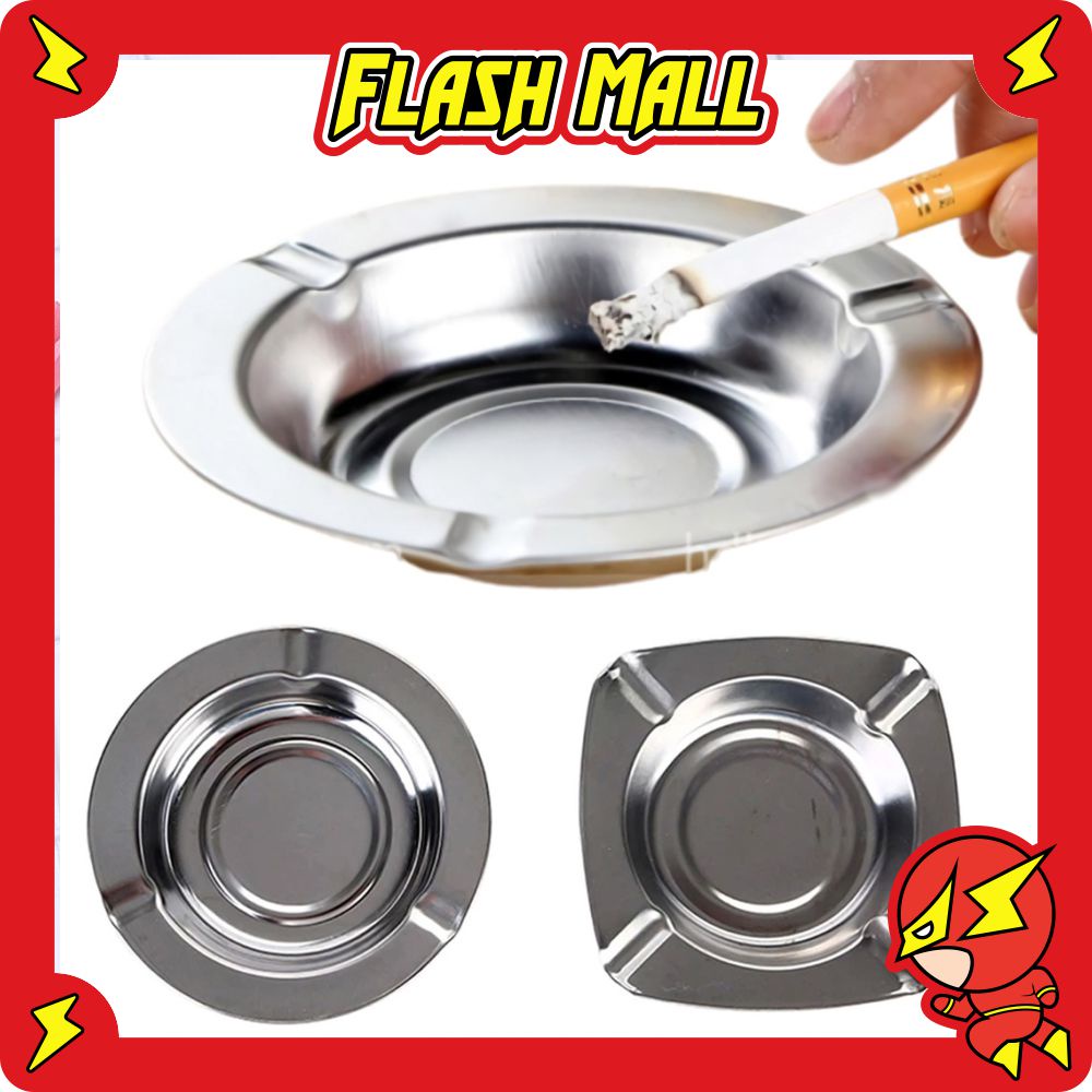 Jual FLASHmall Asbak Rokok Stainless Bulat 12cm Mangkok Asbak Rokok ...