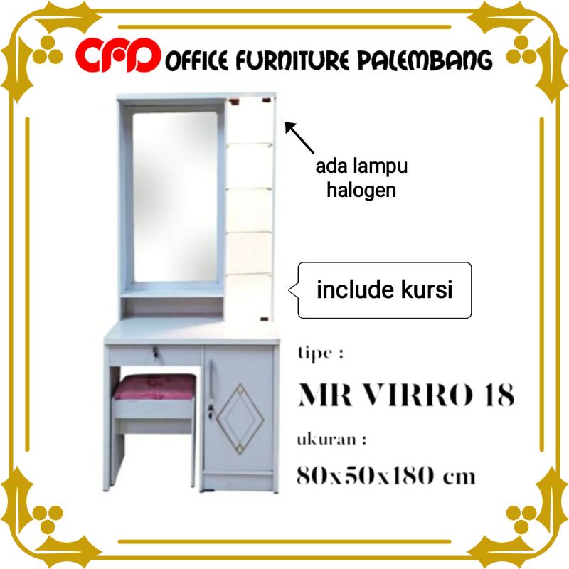 Jual meja rias casserini MR virro 18 dressing table kaca rias lampu mirror cermin | Shopee Indonesia