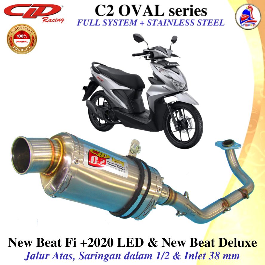 Jual Knalpot CLD Racing type C2 OVAL Atas NEW BEAT +2020 LED & NEW BEAT ...