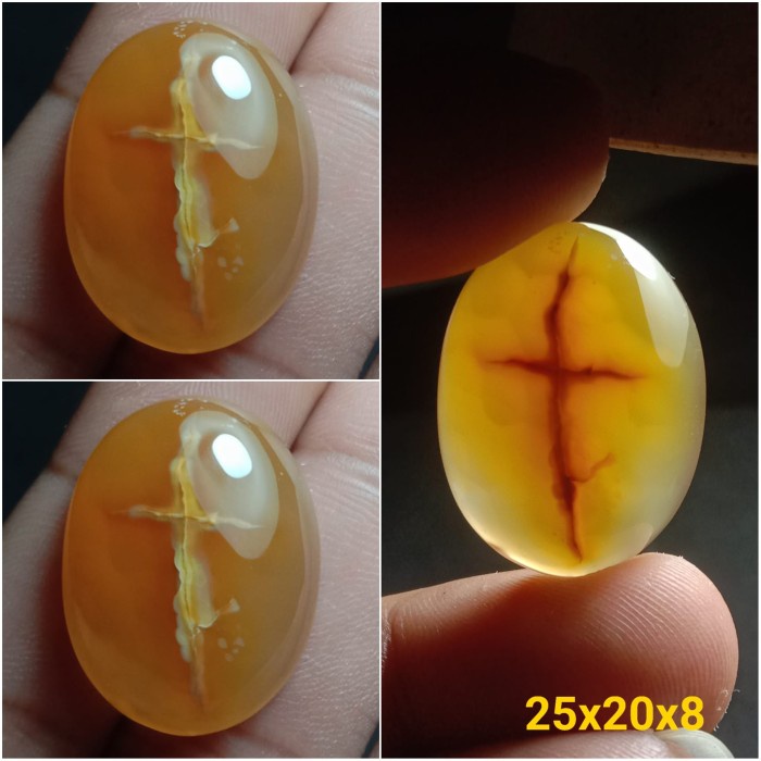 Jual Natural Batu Akik Motif Gambar Simbol Cross Tapak Jalak Salib ...