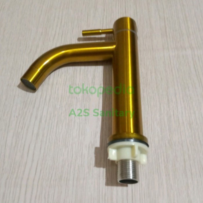 Jual keran wastafel,keran cuci tangan, keram bambu 18cm,keran air gold ...