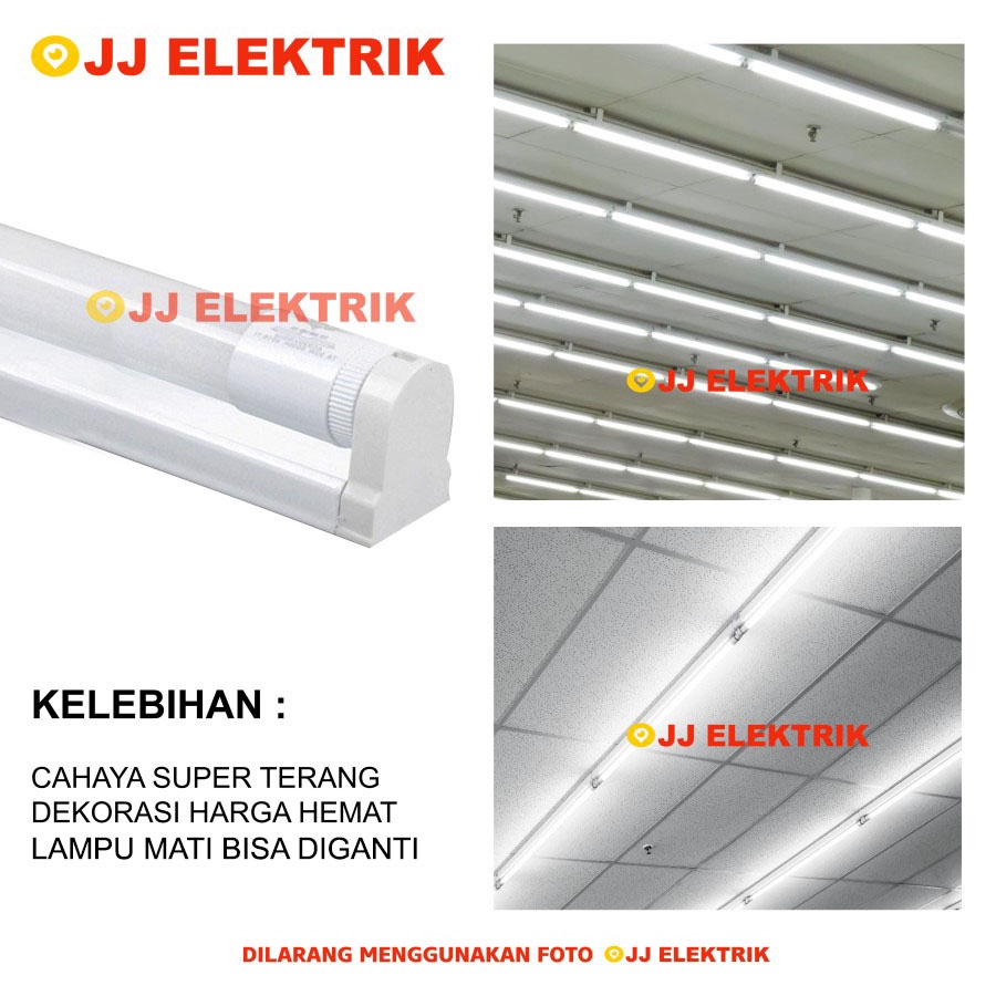 Jual Lampu LED TL Neon Panjang 20W 24W Set Kap Plus Lampu | Shopee ...