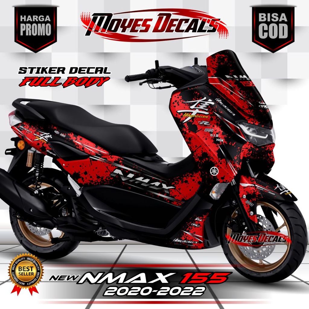 Jual Decal Nmax 155 New Motif Hayabusa Warna Merah Full body | Shopee ...