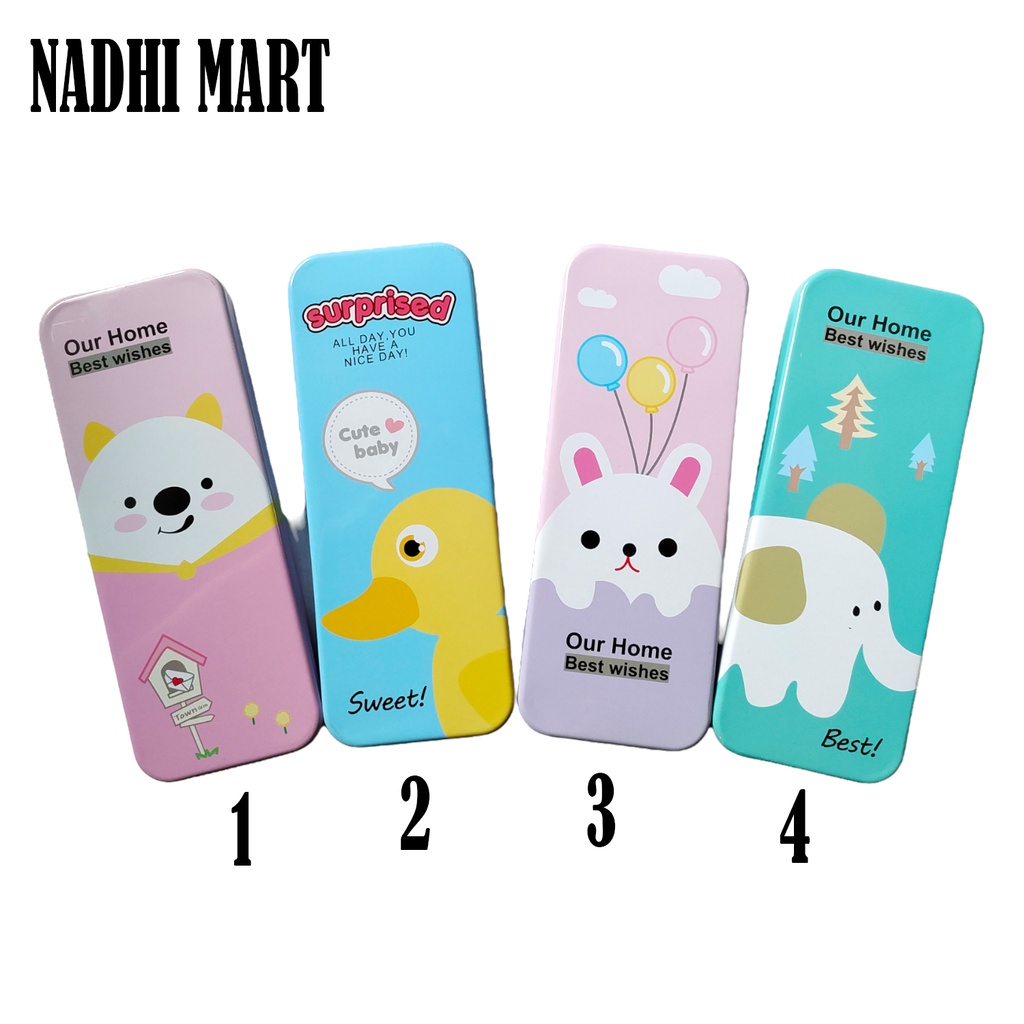 Jual TEMPAT PENSIL KALENG MOTIF HEWAN LUCU / KOTAK PENSIL KALENG BEBEK ...