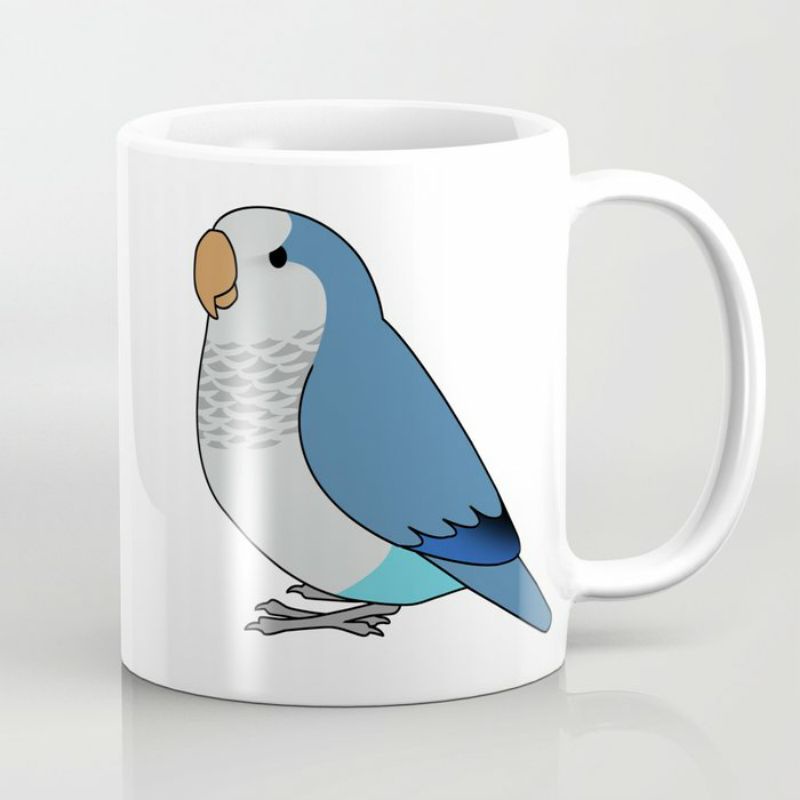 Jual Gelas Mug Fluffy Blue Quaker Parrot Cartoon Drawing | Shopee Indonesia
