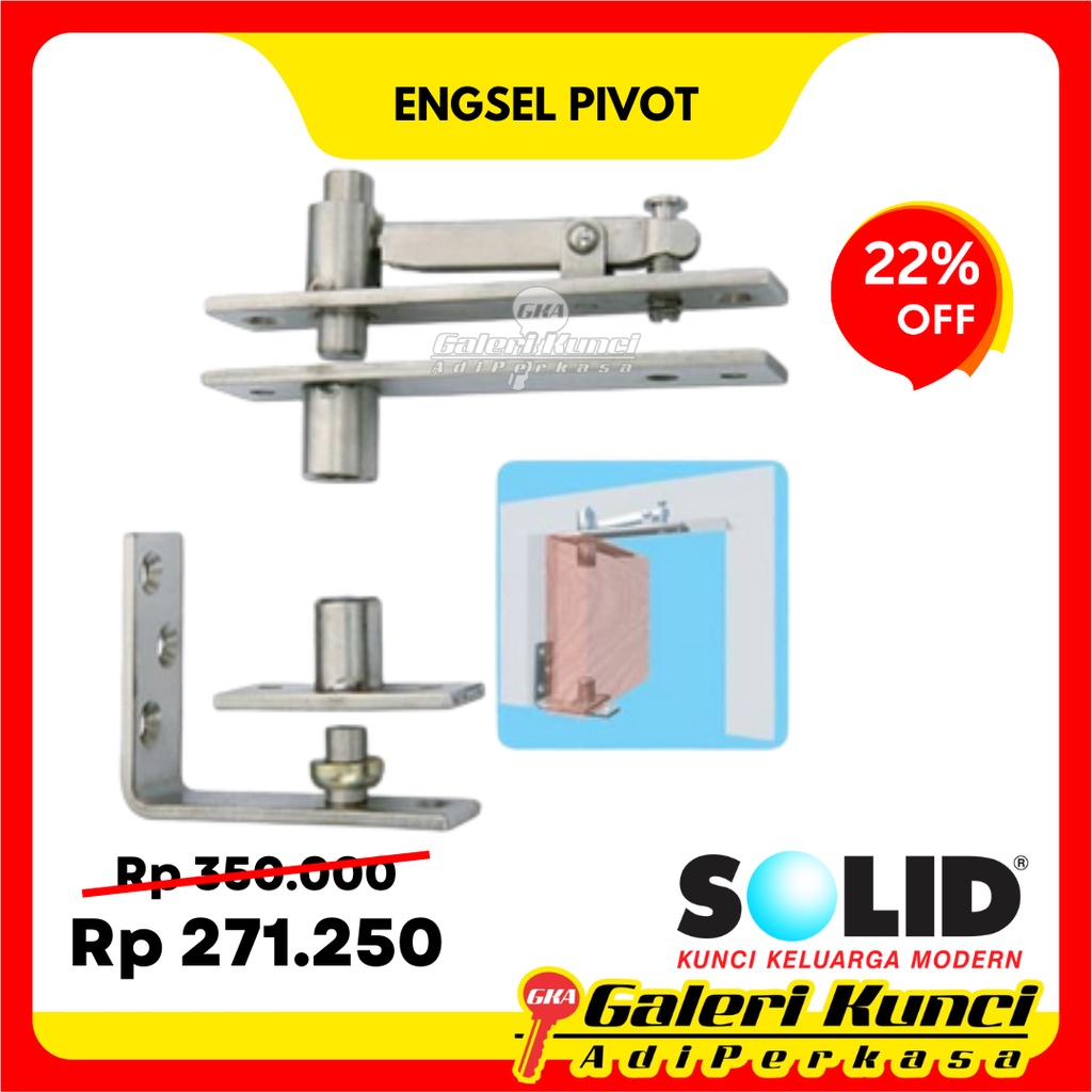 Jual Engsel Pivot Solid EP SLD 600 US32D Engsel Pintu Kayu Engsel Putar ...