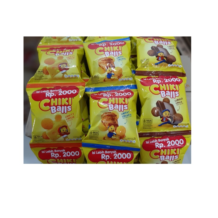 Jual Cemilan Chiki balls Rasa keju,ayam,coklat ( 1 renceng 10 pcs ...