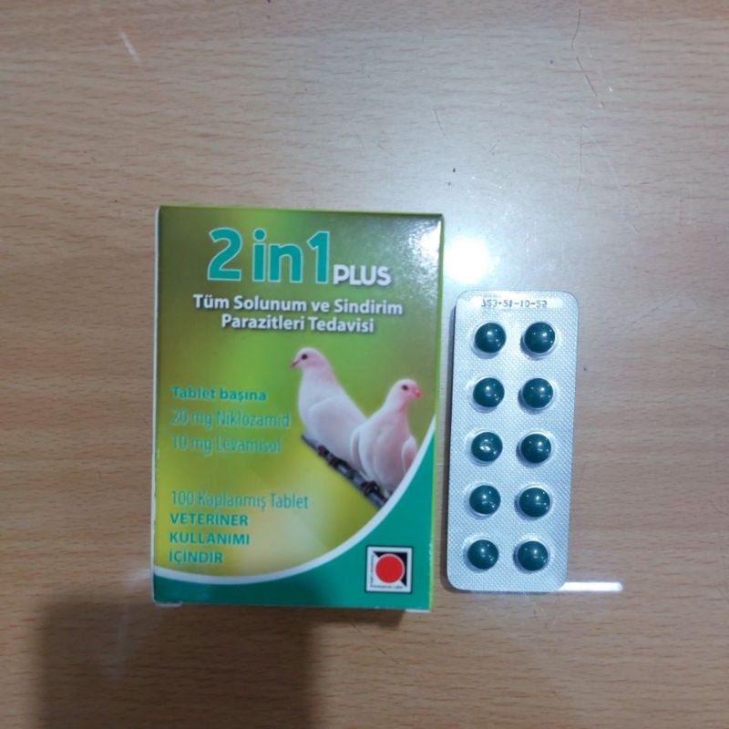 Jual 2in1 10 Tablet Obat Cacing Burung 2in1 plus 10 tablet Obat Cacing ...