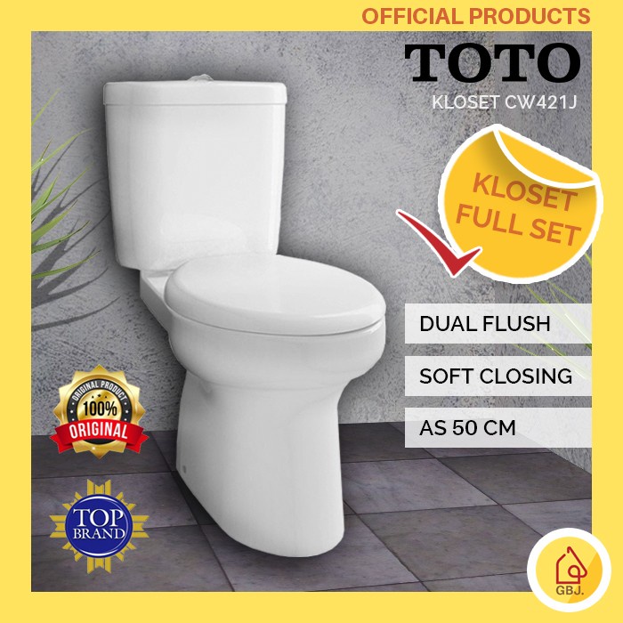 Jual KLOSET DUDUK TOTO CW421J AS 50 CM DUAL FLUSH SOFT CLOSING / KLOSET ...