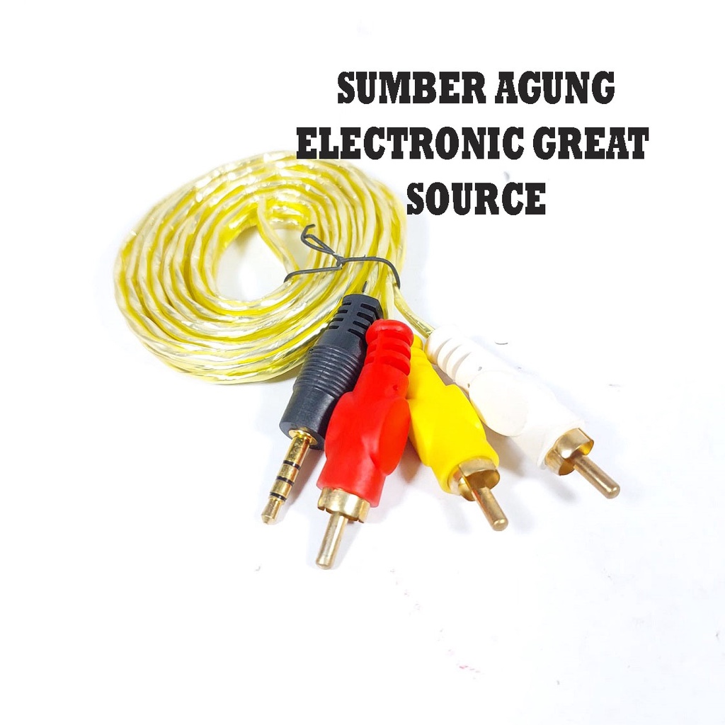 Jual Kabel Stereo Transparan 1-3 1.5M Gaxindo AV In Out K2037 Rca 1 Keluar 3 Jalur | Shopee ...