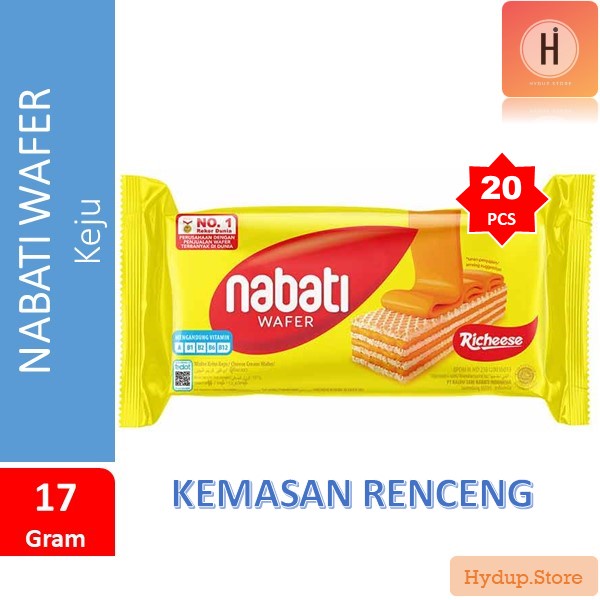 Jual Nabati Wafer Richoco Krim Keju Renceng isi 20 Kemasan 17 Gram ...