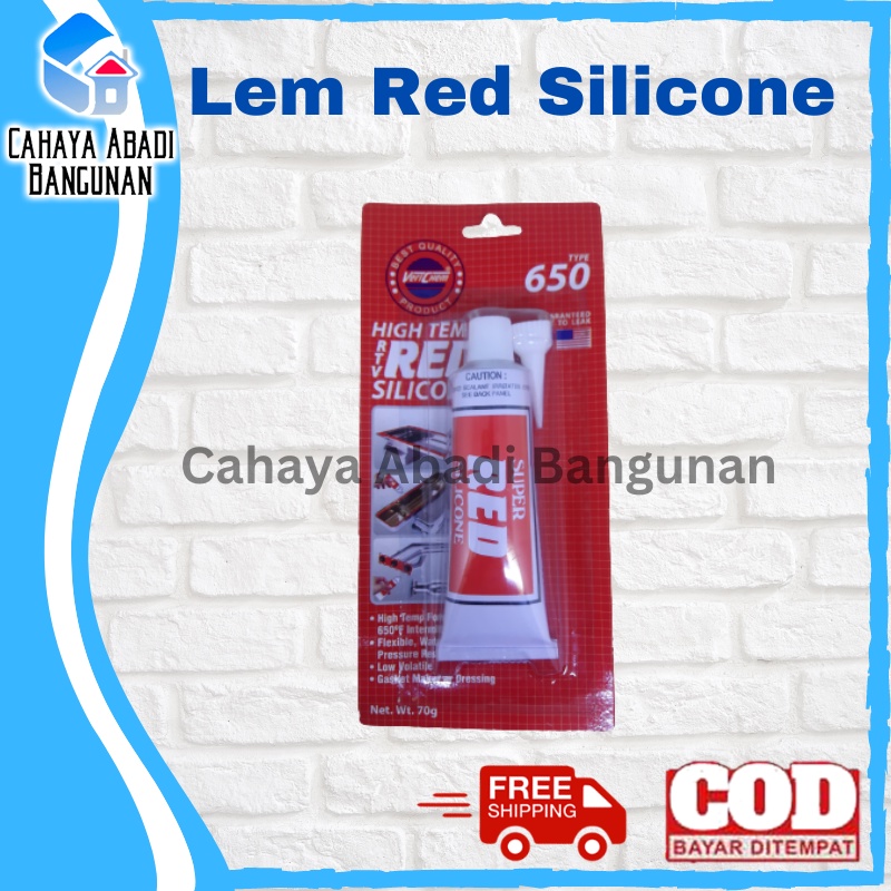 Jual Lem High Temp RED Silicone USA 650 70gr - Sealant Paking Gasket ...