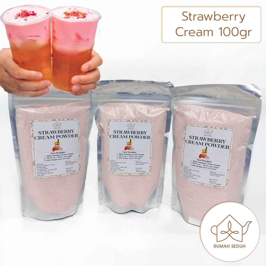 Jual 100gr Strawberry Cream Topping Minuman - Whipped Cream Strawberry ...