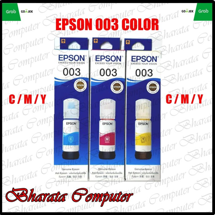 Jual Tinta Tinta Epson 003 Original For Epson L3110, L3150, L5190 (Bk,C ...