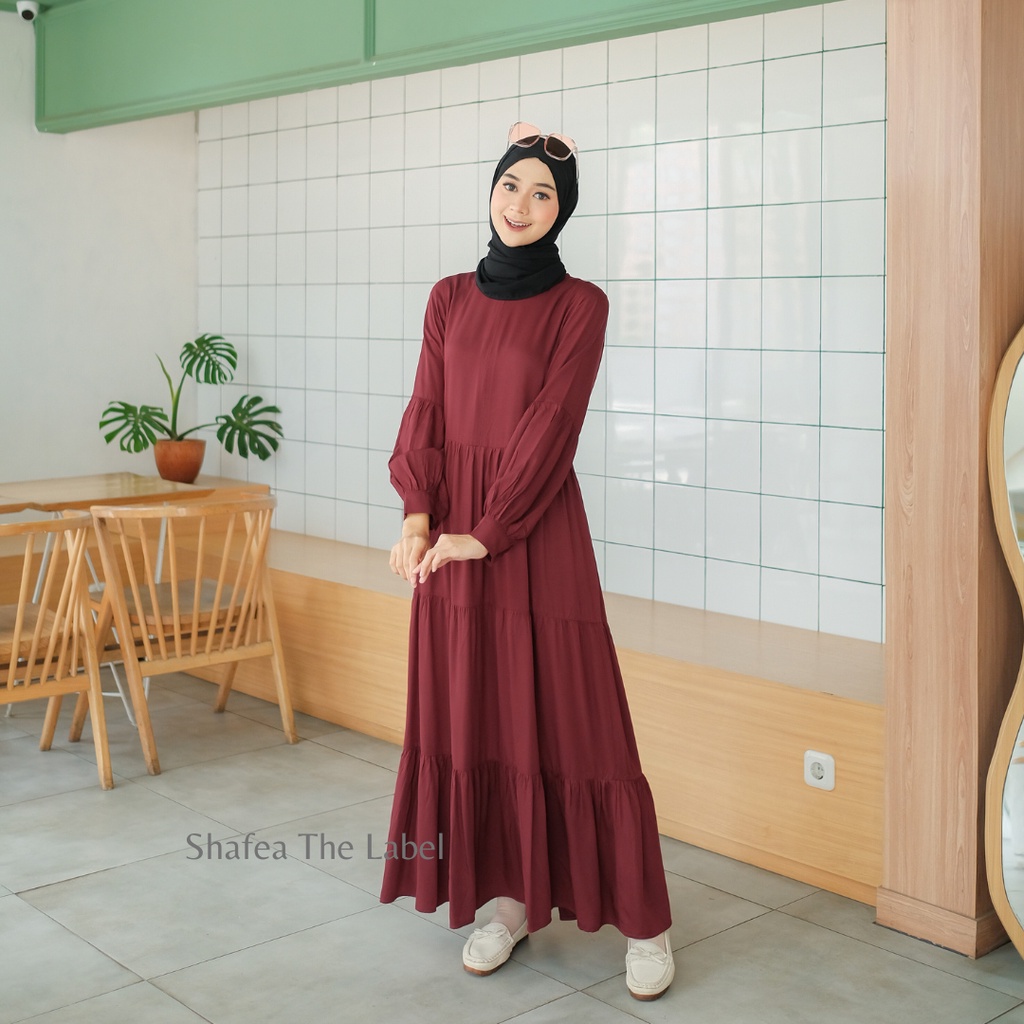 Jual Homey Dress Ayana Lengan Balon By Shafea The Label - Home Dress ...