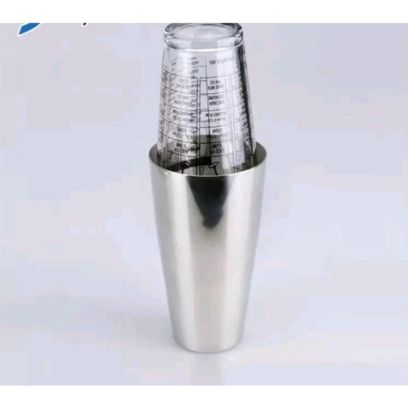 Jual Boston shaker Glass Cocktail 450ml Gelas Kaca dan 750ml Shaker ...