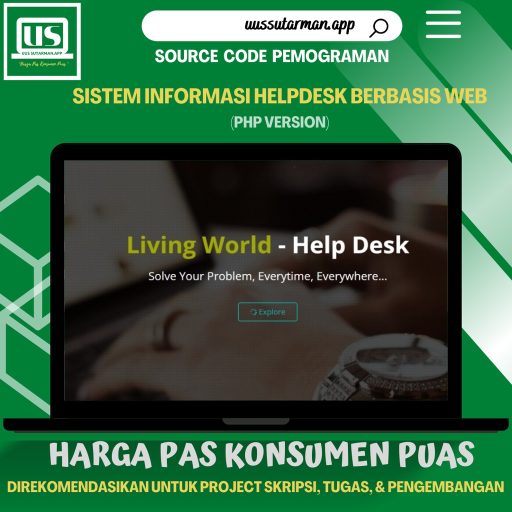 Jual source code Sistem Informasi Helpdesk Berbasis Web (PHP) | Shopee Indonesia