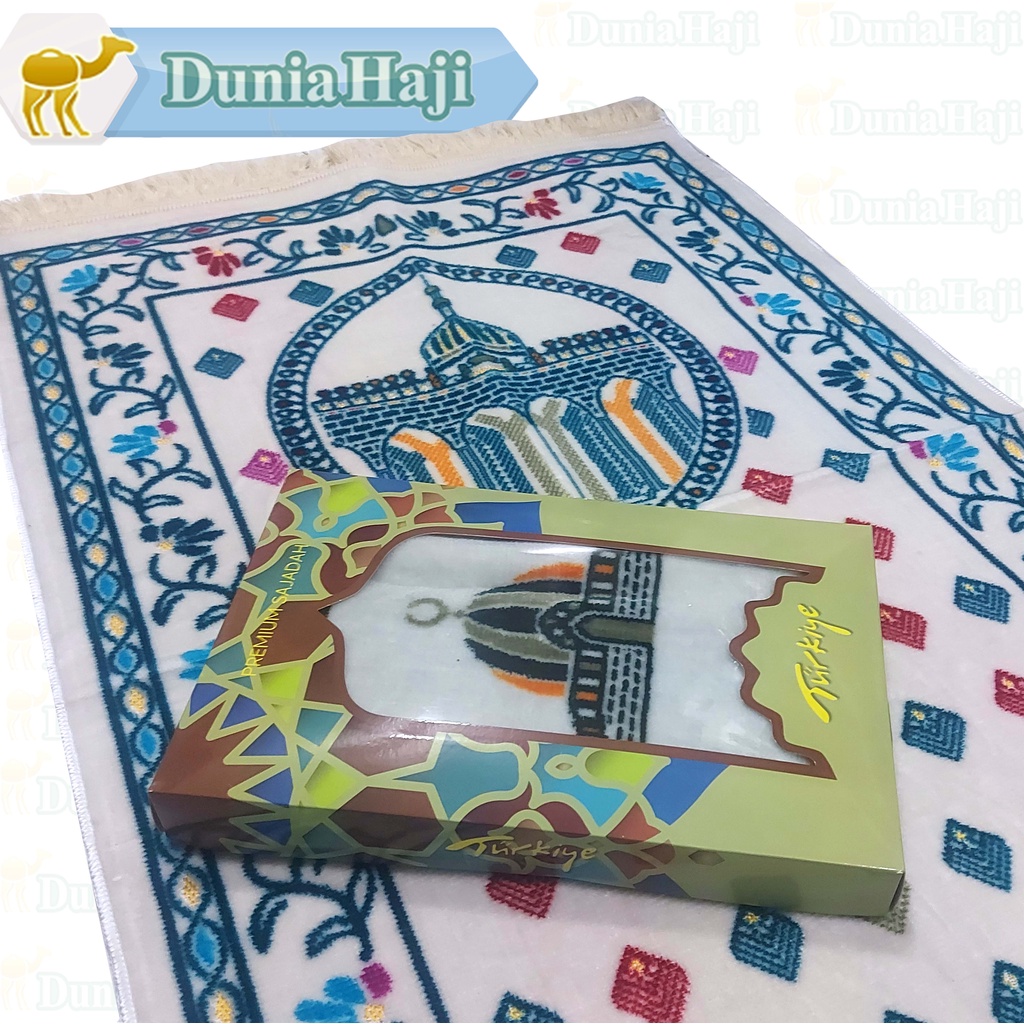 Jual Sajadah Box Premium Turkey Putih Tebal Besar Ukuran 70x110 Bludru ...