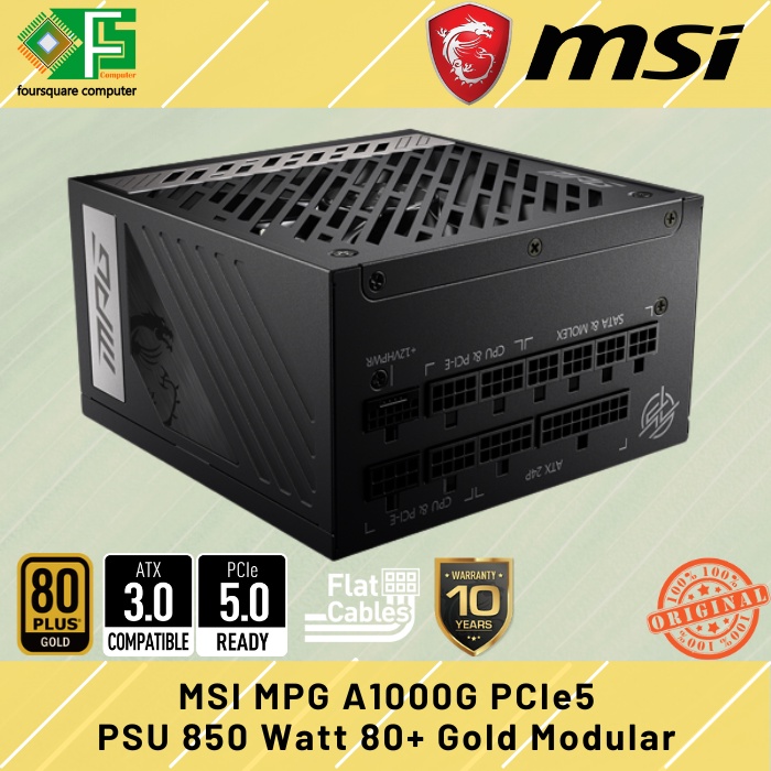 Jual PSU MSI MPG A1000G PCIe5 | 1000w 80 Plus Gold Modular Resmi ...