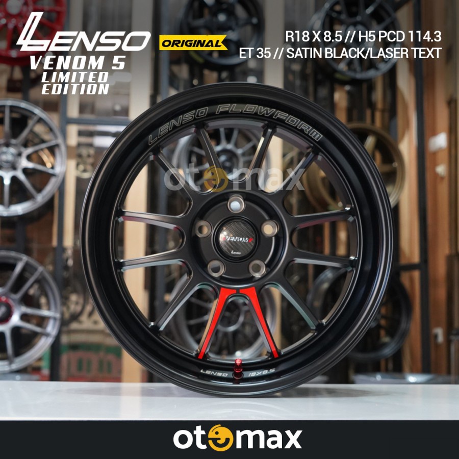 Jual Velg Mobil Lenso Venom 5 Original Ring 18 H5 Satin Black | Shopee Indonesia