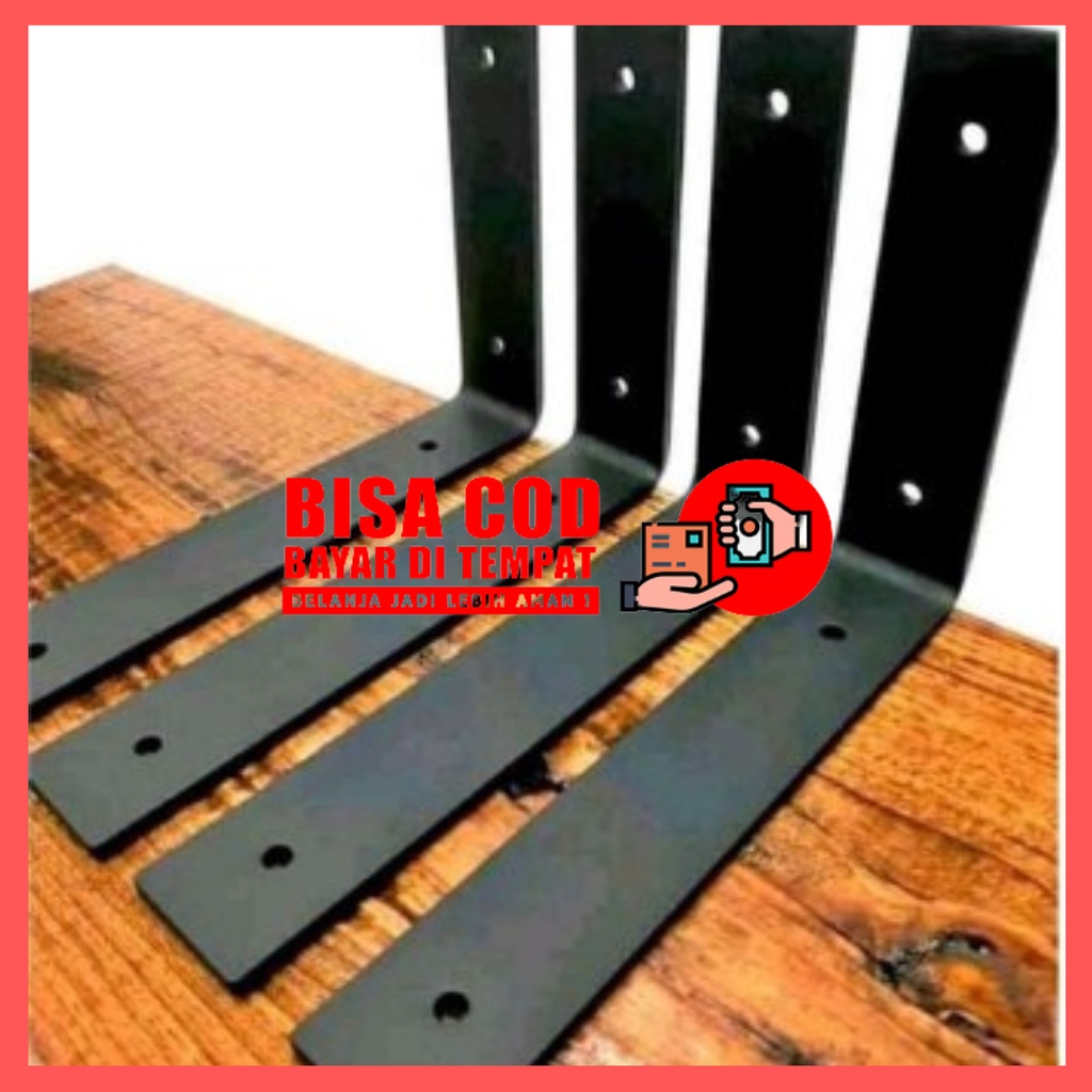 Jual rak besi siku model l bracket ambalan kayu - Rak tempel dinding ...