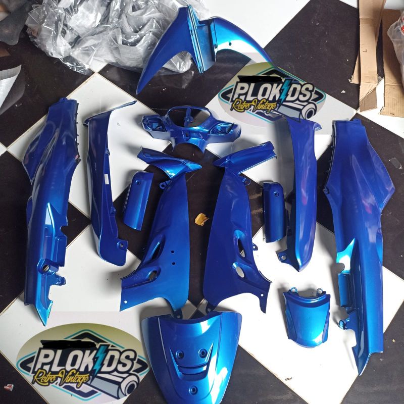 Jual COVER BODY HALUS SHOGUN R 110 BIRU BONUS STRIPING | Shopee Indonesia