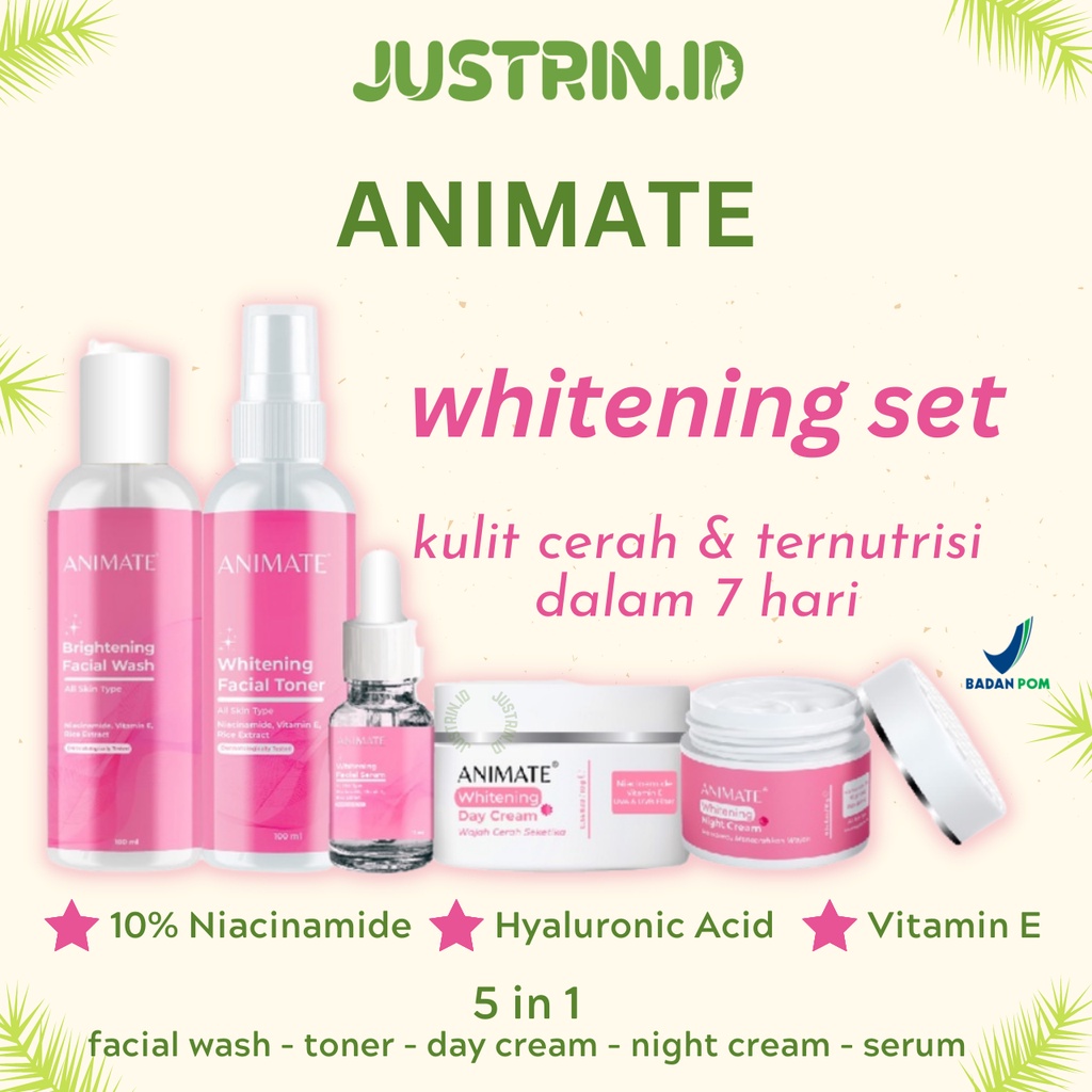 Jual ANIMATE Instant Whitening Series 5in1 Skincare Wajah | Shopee ...