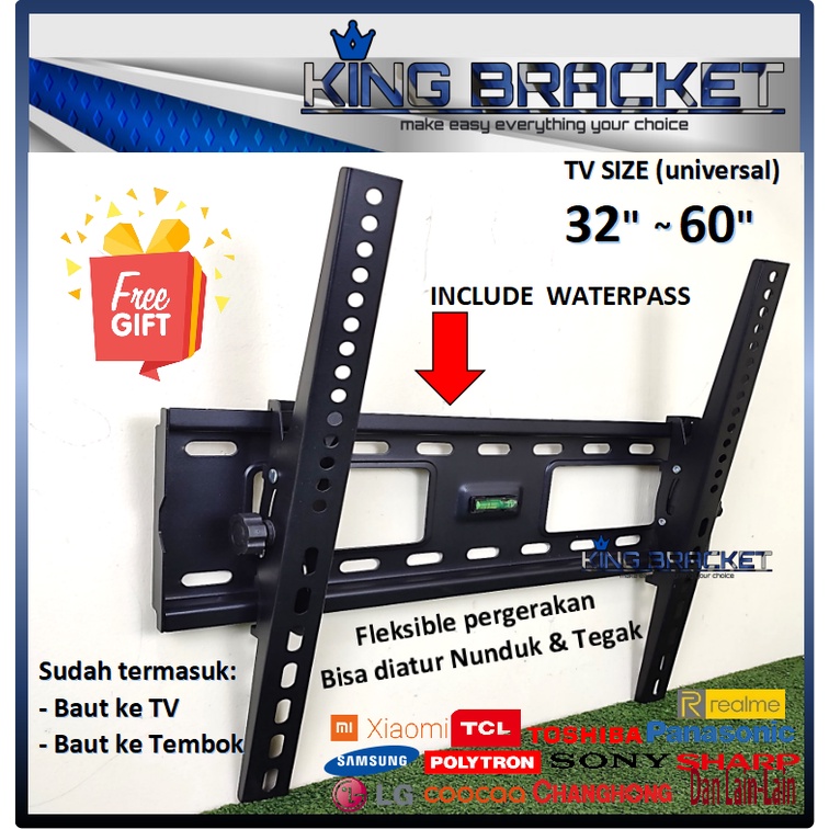 Jual FREE HDMI!! Bracket TV LED 32" s/d 75" Universal (ada Waterpas ...