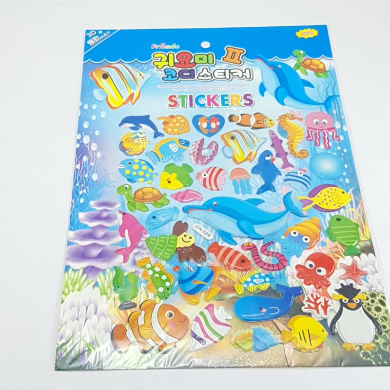 Jual Sticker Anak Timbul + Mewarnai Ikan DA-024 | Shopee Indonesia