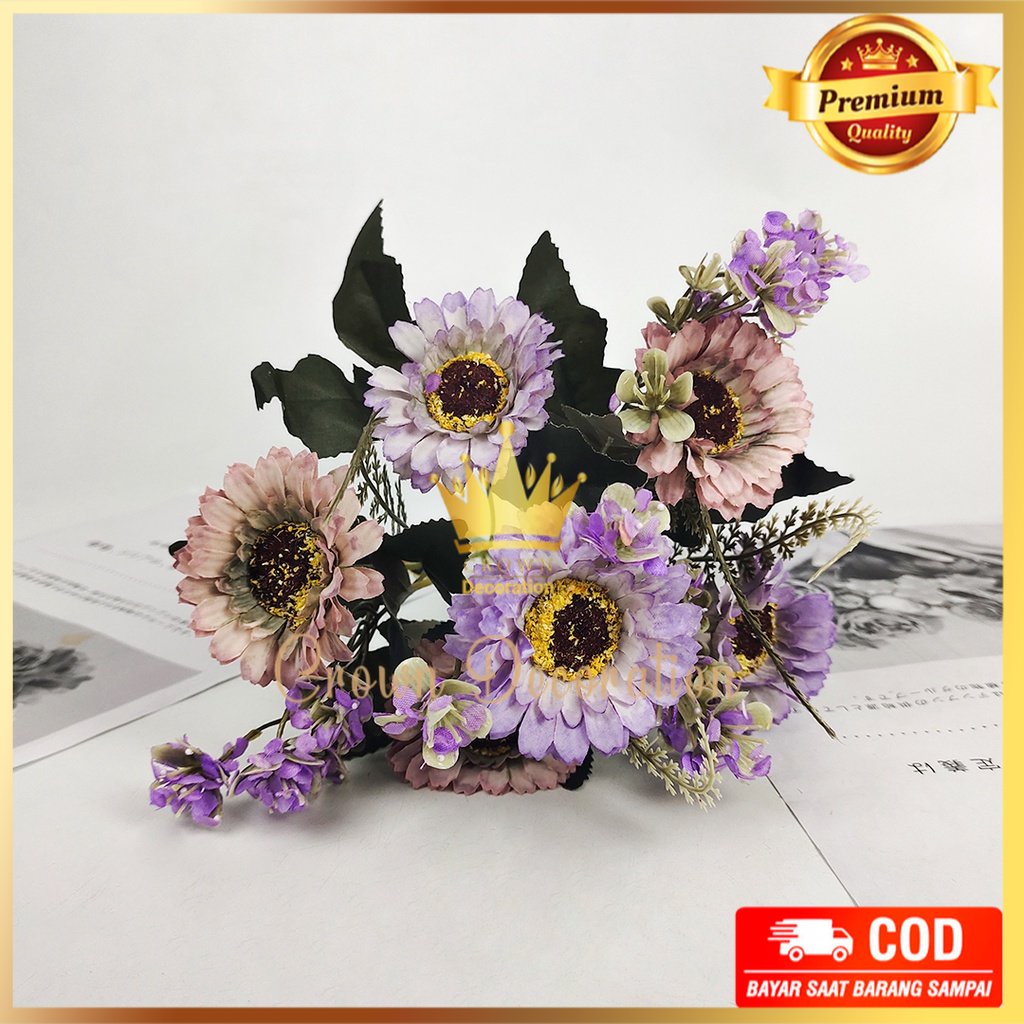 Jual Bunga Garbera Panca Warna Cabang 6 - bunga Imitasi artificial kain ...