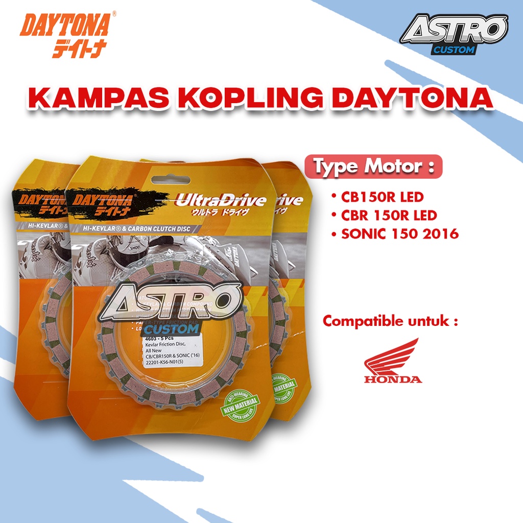 Jual Kampas Kopling Racing ALL NEW CB150R CBR150R SONIC 150 Kevlar Daytona Plat Kopling Kanvas ...