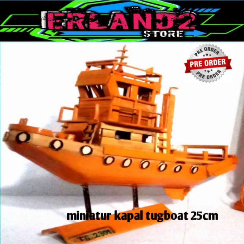 Jual MINIATUR KAPAL TUGBOAT 25CM | Shopee Indonesia