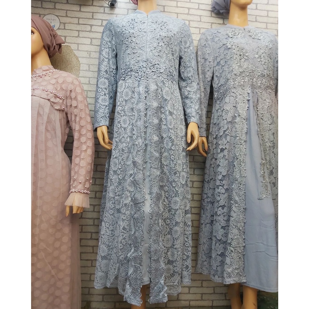 Jual Gamis Terbaru Dress Brokat Korea Premium Brendid Super Mewah ...